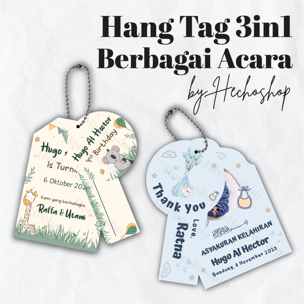 Jual Hang Tag 3in1/Hang Tag Souvenir Berbagai Acara by HECHOSHOP ...