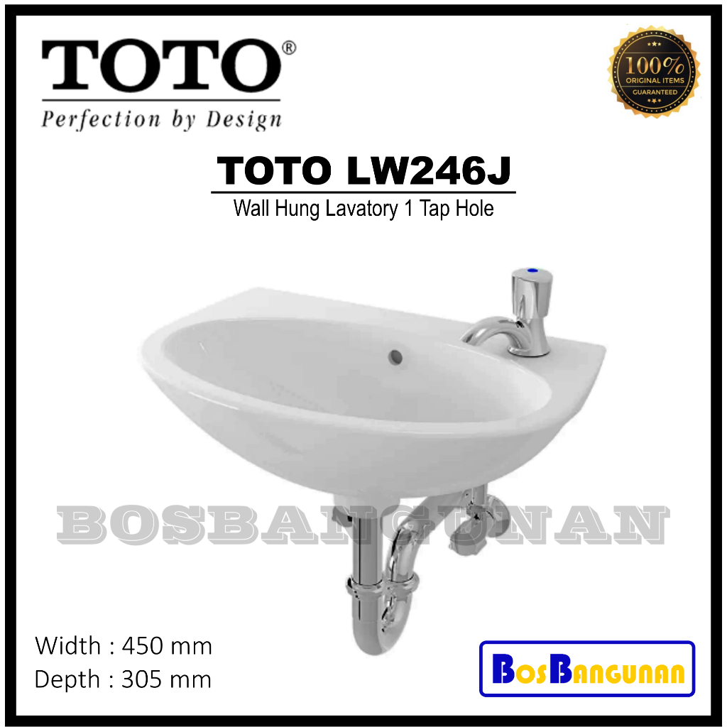 Jual Wastafel Gantung TOTO LW 246 J / Wall Hung Lavatory TOTO LW246J / Wastafel TOTO LW 246 J ...