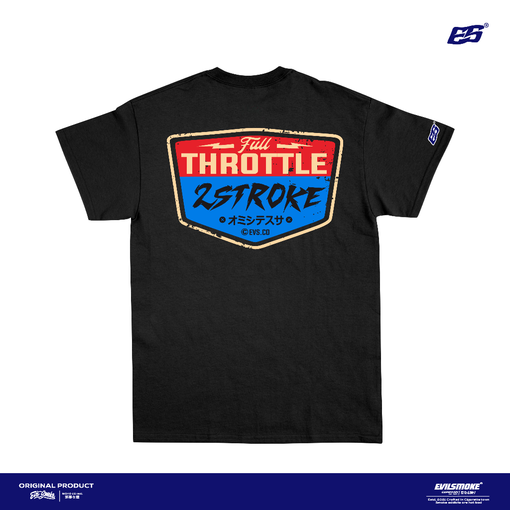 Jual kaos 2 tak 2 stroke Evilsmoke new TROTTLE BIRU fiz r ninja rx king ...