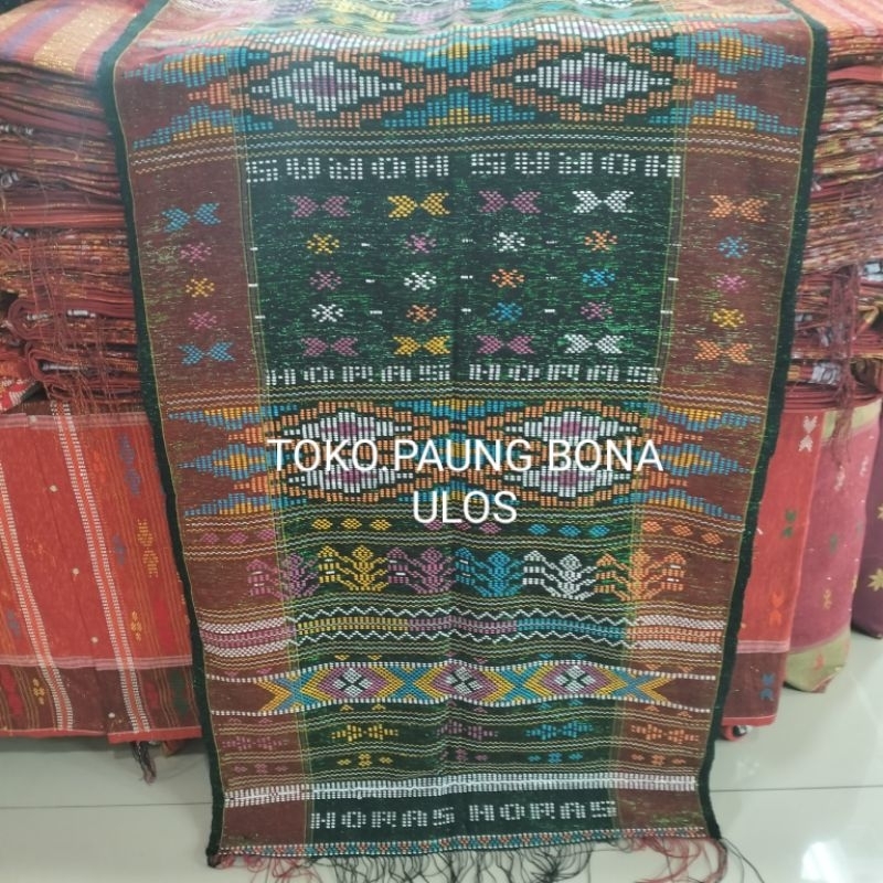 Jual ULOS SADUM SIMATA SADA WARNA HIJAU DAN MARON ADA TULISAN HORAS. | Shopee Indonesia