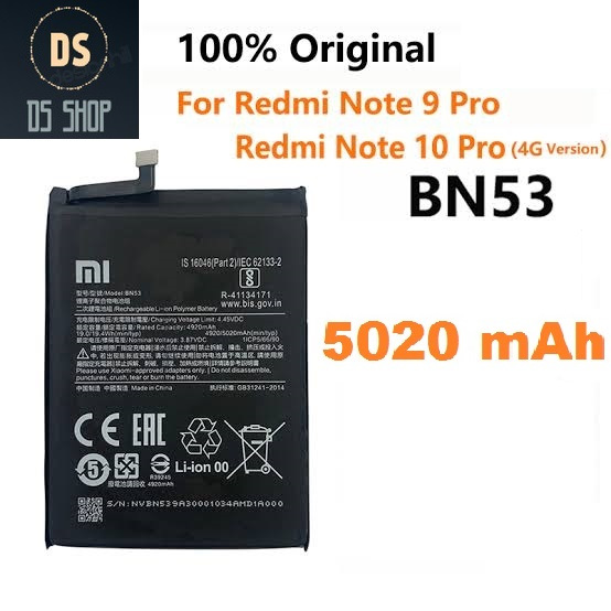 Jual Baterai Xiaomi Redmi Note 9 Pro BN 53 BN53 Original 100% Batrai HP ...