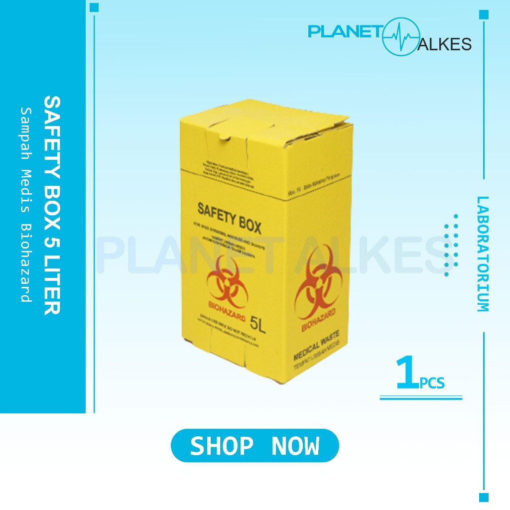 Jual Safety Box 12,5 Liter / 8 Liter / 5 Liter Tempat Limbah Medis Biohazard - Tempat Sampah ...