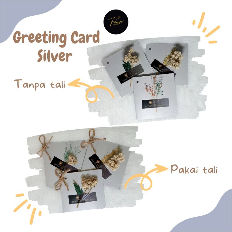 Jual Kartu ucapan rustic vintage silver / greeting card / gift card ...