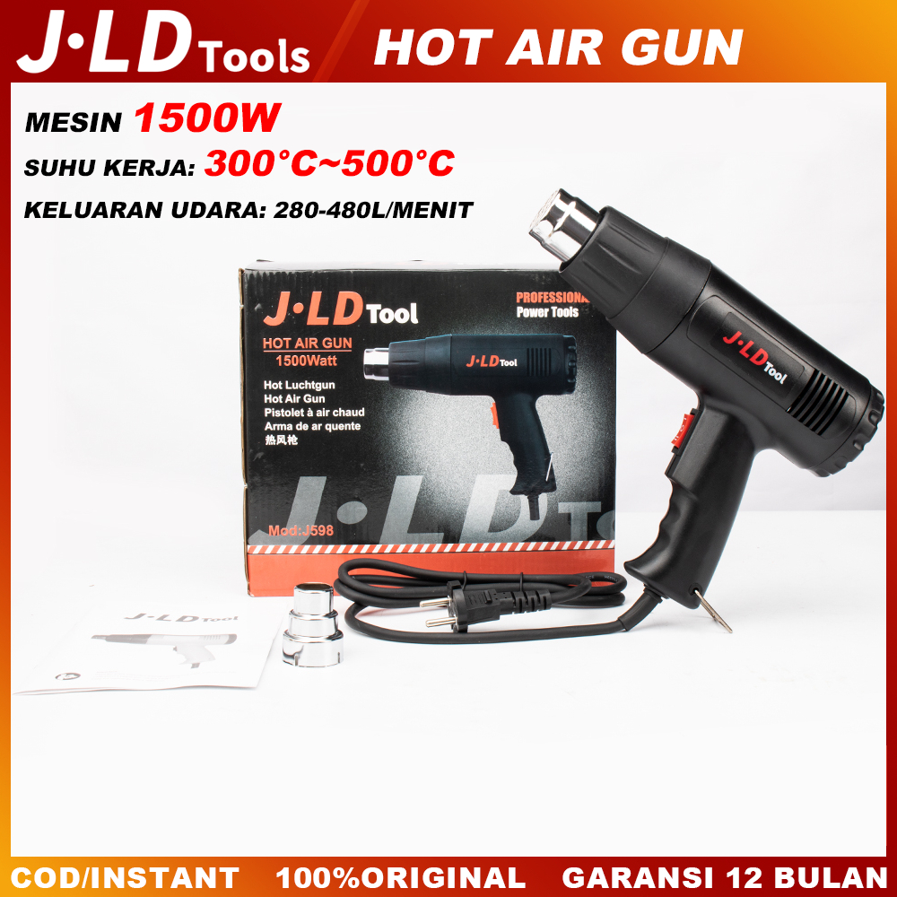 Jual JLD Hot Air Gun 1500W Heat Gun 220V Mesin Blower Alat Pemanas Udara Stiker Kaca Electric ...