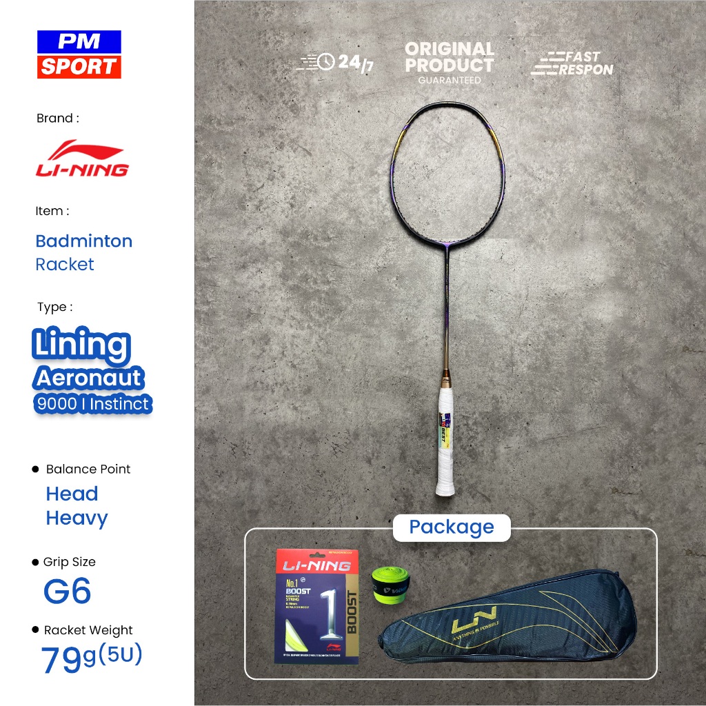 Jual RAKET BADMINTON / BULUTANGKIS LINING AERONAUT 9000I INSTINCT HDF ...
