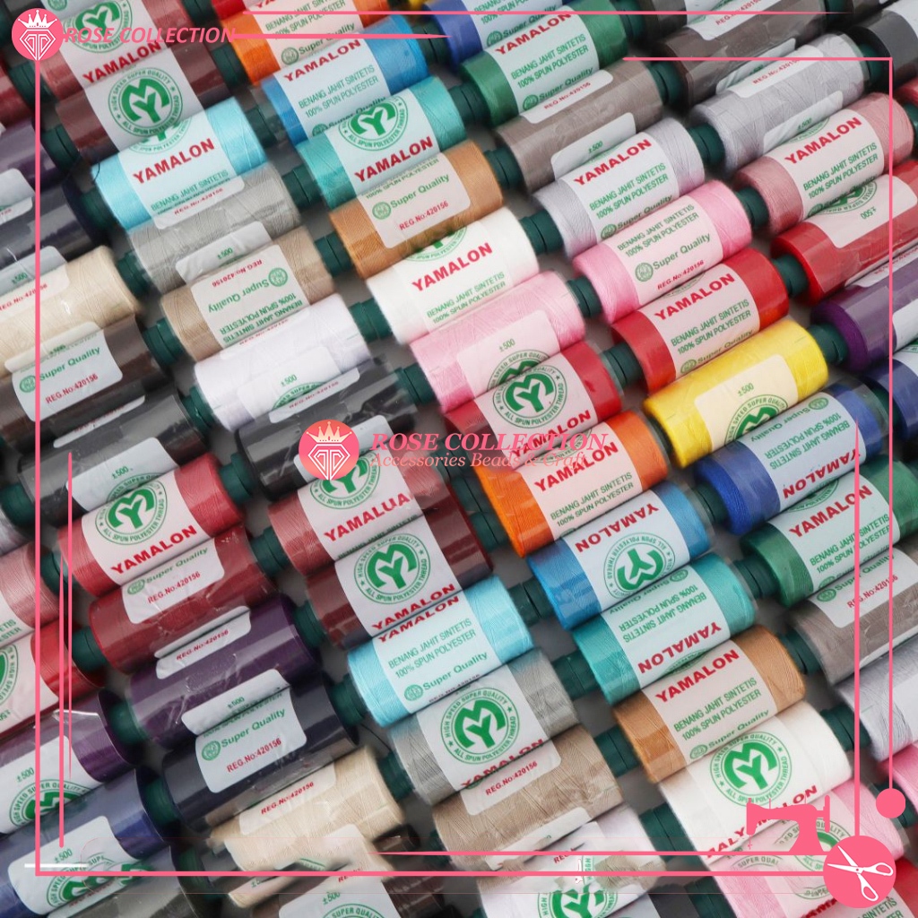 Jual Benang Jahit YAMALON 500 Yard Benang Spun Polyester Benang Jahit ...