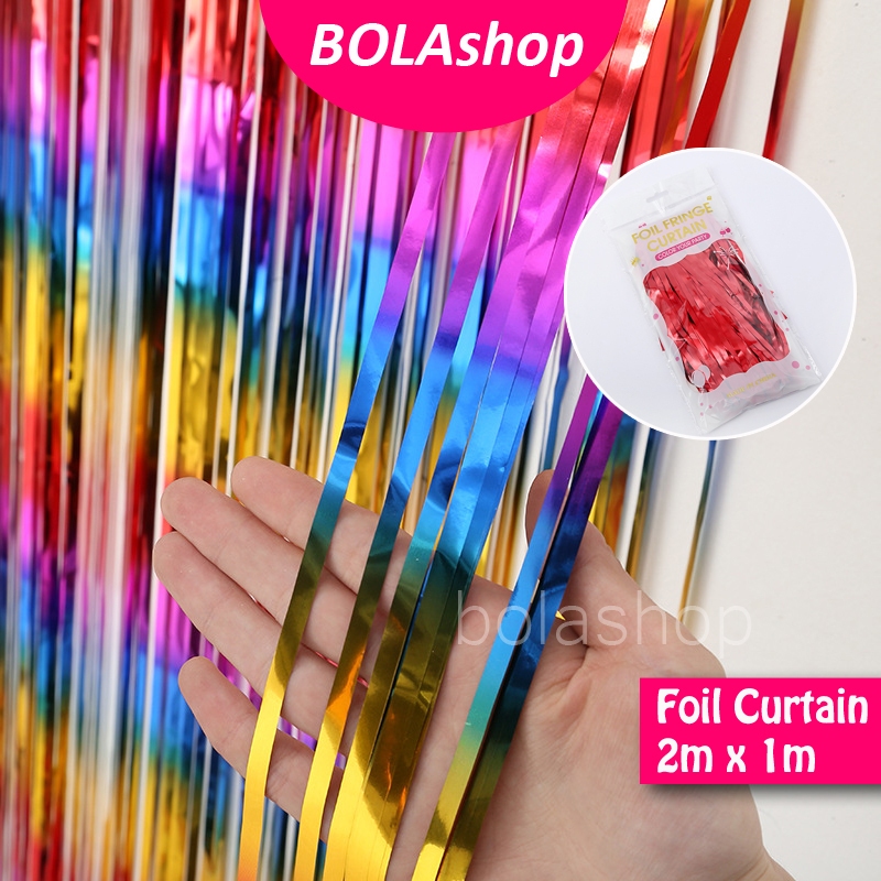 Jual Foil Curtain Tirai Rumbai 2x1m Party Backdrop | Shopee Indonesia