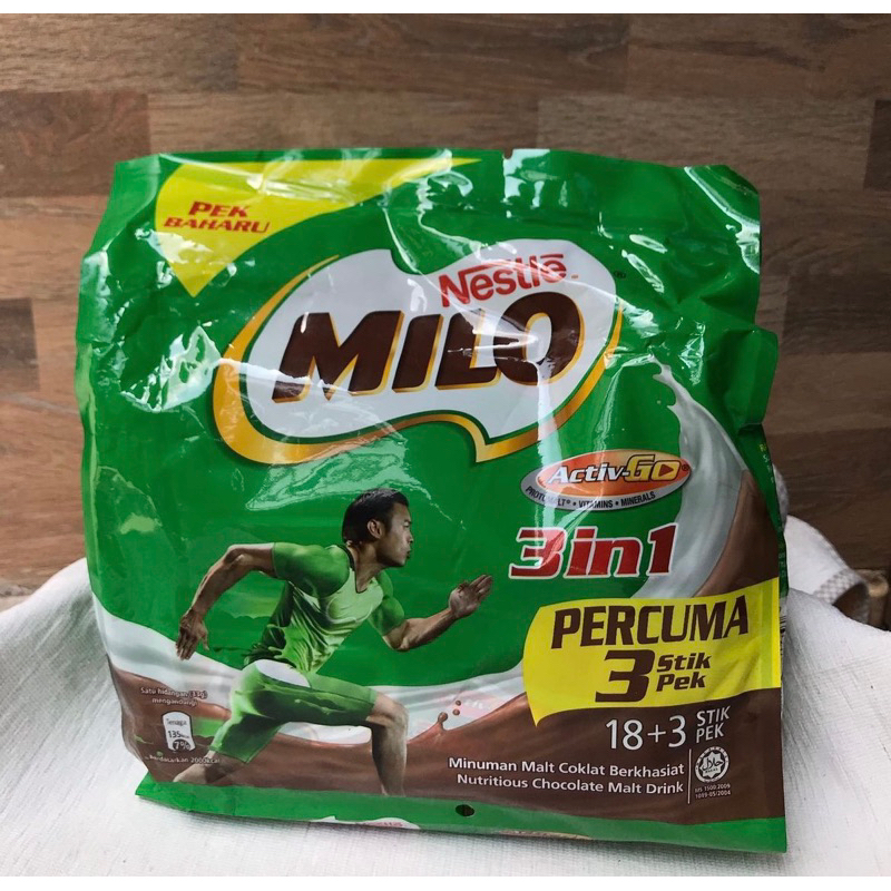 Jual MILO NESTLE SACHET 3 in 1 ISI 18 SACHETS MALAYSIA | Shopee Indonesia