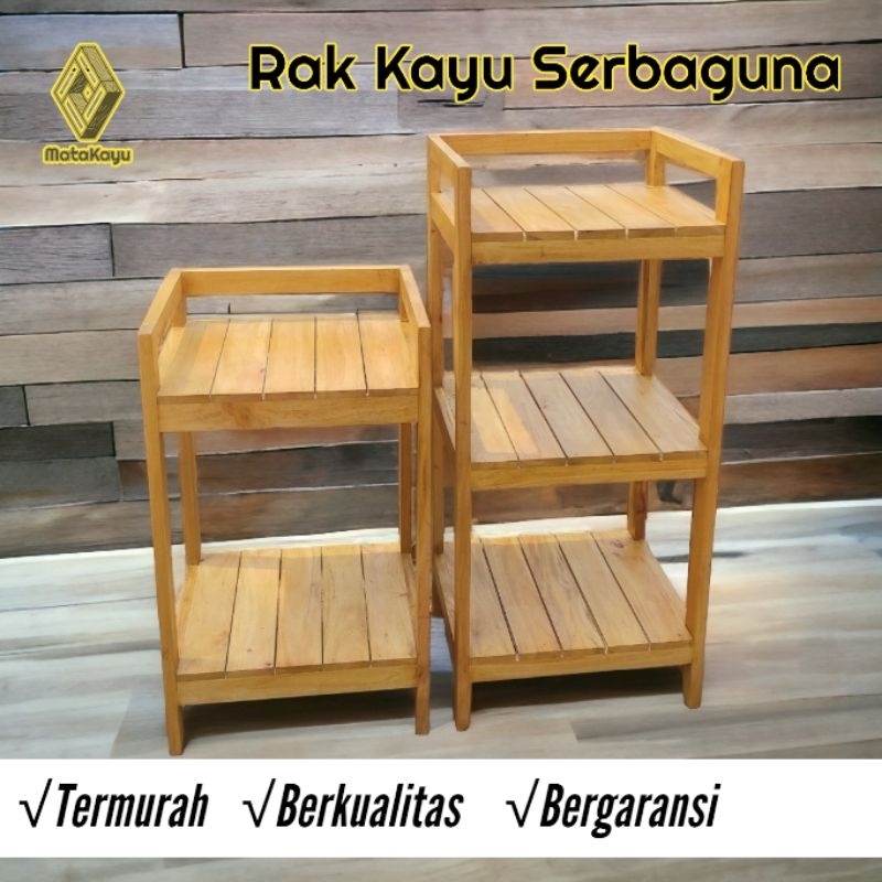 Jual rak kayu serbaguna rak rice cooker dispenser rak galon helm sepatu ...