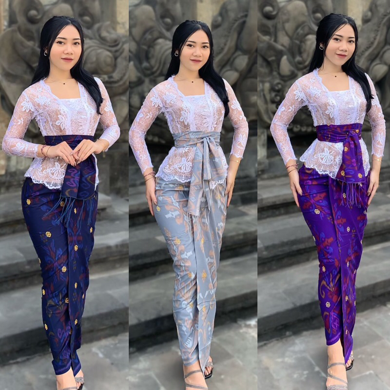 Jual Kamen katun endek tabur emas/ Kamen Endek Bali/ Endek Bordir ...