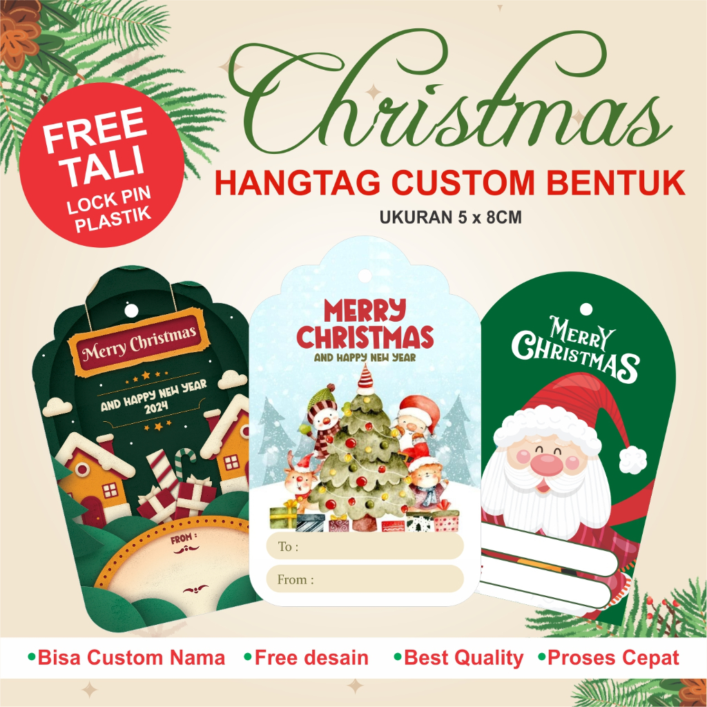 Jual HANGTAG CHRISTMAS / NATAL / HANGTAG GIFT / HAMPERS / KARTU UCAPAN ...