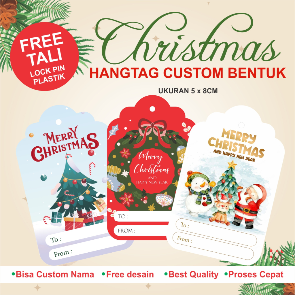 Jual HANGTAG CHRISTMAS / NATAL / HANGTAG GIFT / HAMPERS / KARTU UCAPAN ...