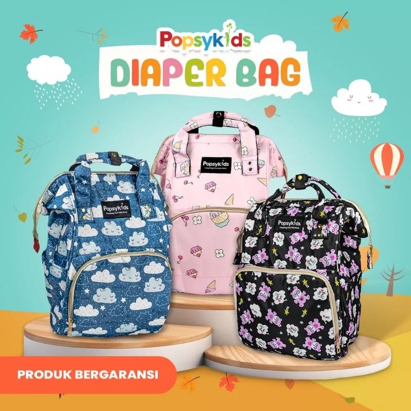 Jual Popsykids Diaper Bag Tas Popok Perlengkapan Bayi | Shopee Indonesia