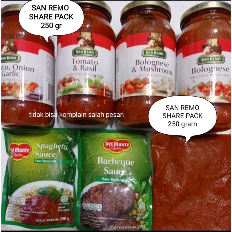 Jual [BACA! SHARE PACK 250 gr] san remo spagetti bolognese sauce pasta ...