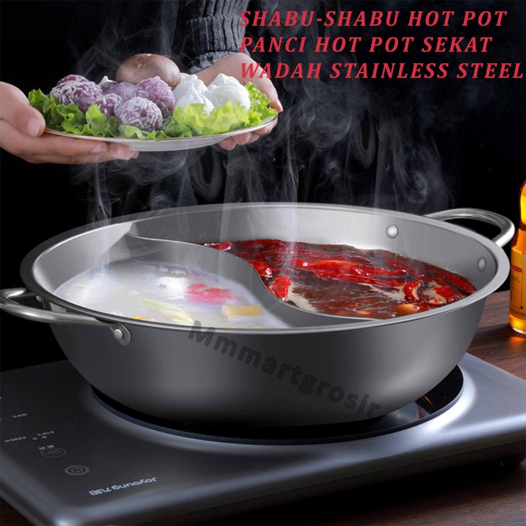Jual Shabu-Shabu Hot Pot / Panci Hot Pot Sekat / Wadah Stainless ...