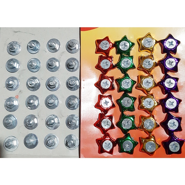 Jual PROMO ! ISI 24pcs baut plat nomor serba guna obeng warna bintang ...