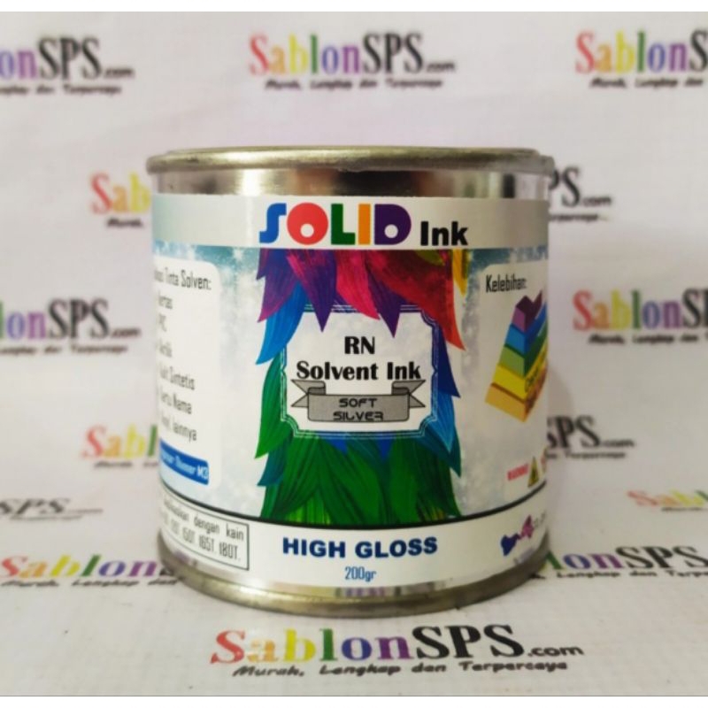 Jual TINTA SABLON PVC SOLVENT BASED 200GR SOFT SILVER KERTAS VINYL ...