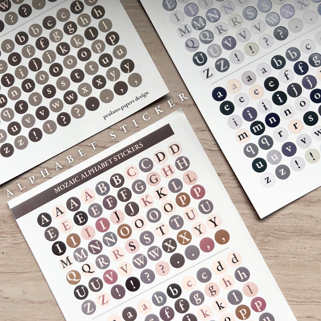Jual Sticker Alphabet Stiker Huruf DIY Journal Scrapbook Aesthetic ...