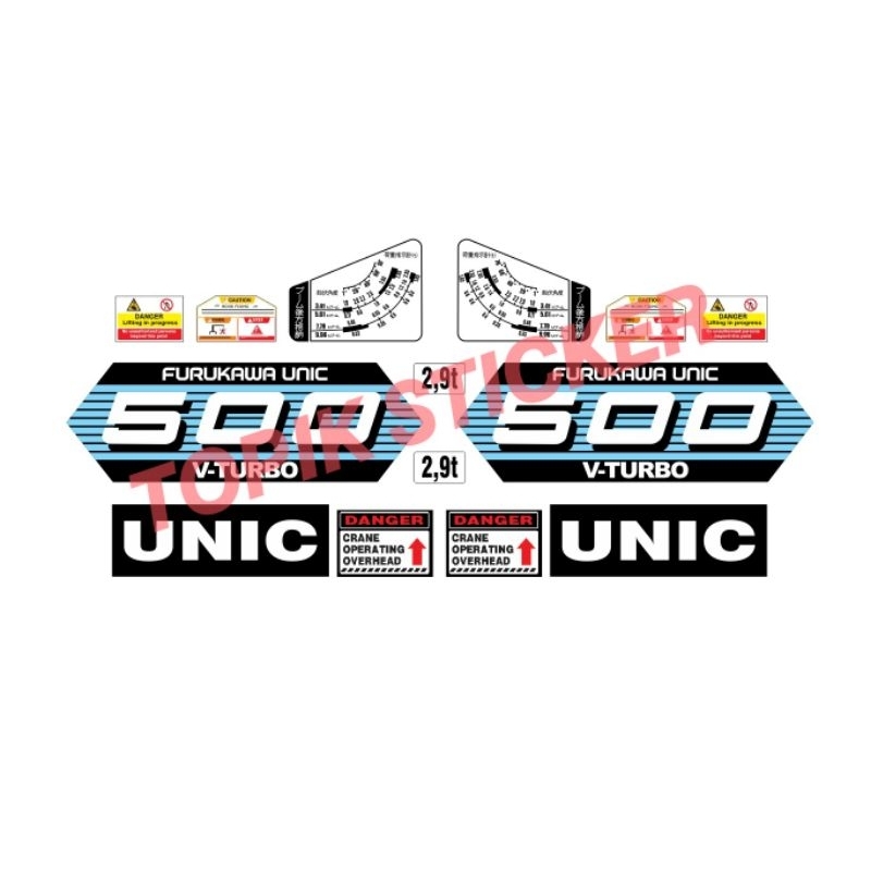 Jual Stiker Truck Mounted CRANE UNIC 500 V-Turbo, Stiker Alat Berat ...