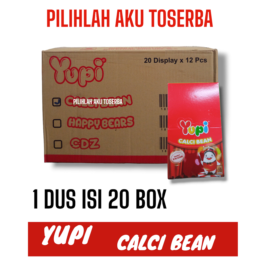 Jual YUPI CALCI BEAN BOX isi 12 PCS - ( HARGA 1 DUS ISI 20 BOX ...