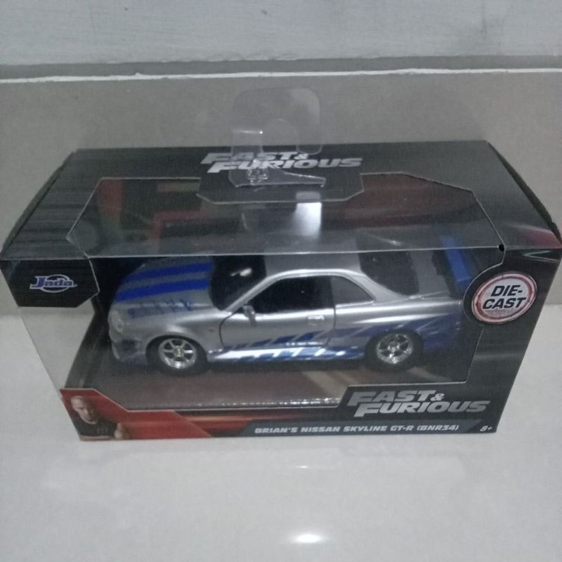 Jual brian's nissan skyline gtr (bnr34) jada diecast fast furious ...