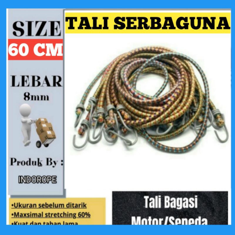 Jual TALI BAGASI MOTOR 60 CM/PENGIKAT BARANG 45 CM/TALI IKAT BARANG ...