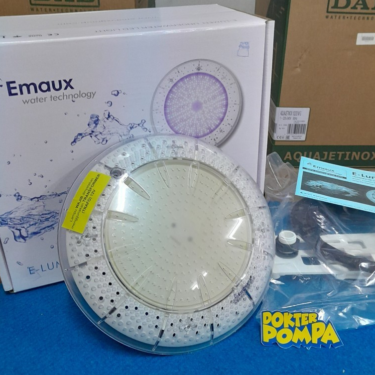 Jual LAMPU KOLAM RENANG EMAUX E-LUMEN 252 RGB 20 watt 12 volt dc waterproof anti air swimming ...