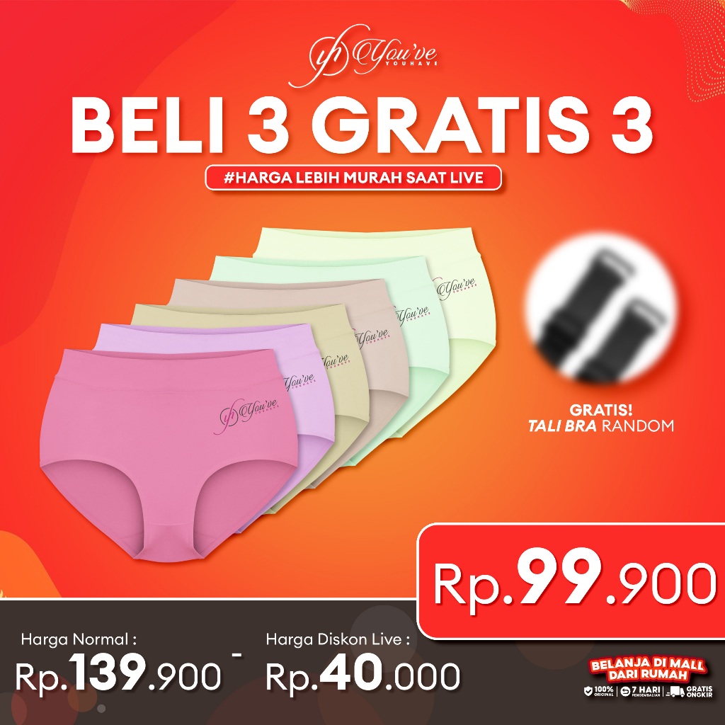 Jual YOUHAVE PAKET 6 PCS LIVE EXCLUSIVE CD PREMIUM CELANA DALAM PANTY PAKAIAN DALAM WANITA ...