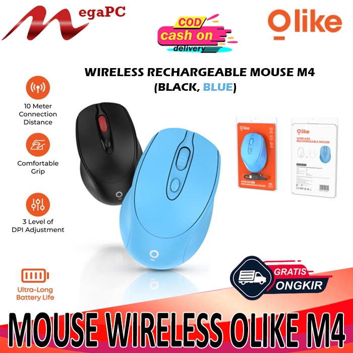 Jual Mouse Wireless Olike M4 Rechargeable Mouse Ultra Long Battery Life ...