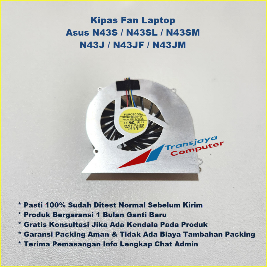 Jual Fan Kipas Processor Asus N43 N43S N43SL N43SM N43J N43JF N43JQ ...
