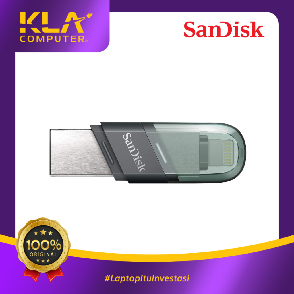 Jual SANDISK FLASHDISK IXPAND FLIP DUAL DRIVE OTG 64GB FOR IPHONE ...