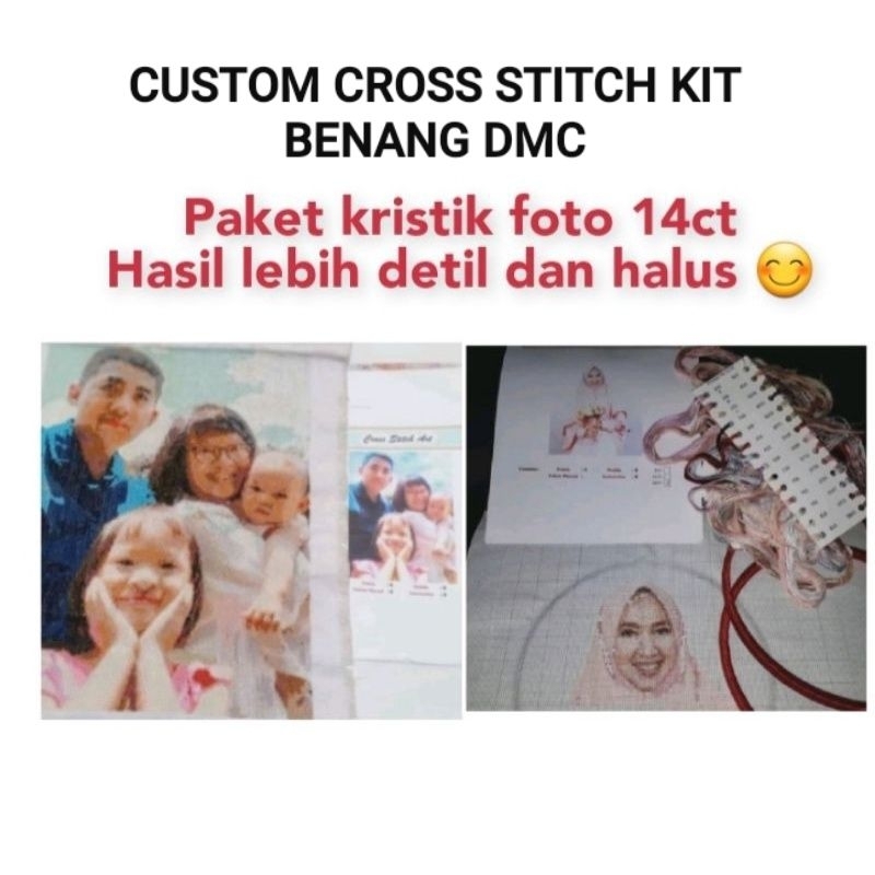Jual DIY PAKET KRISTIK custom foto request photo dmc full cross stitch ...
