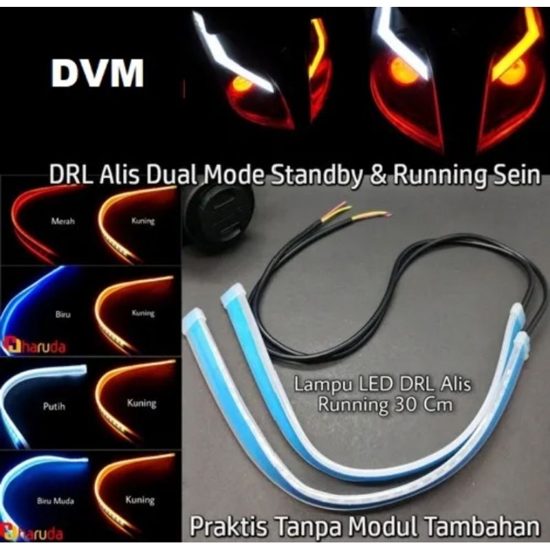 Jual Lampu Led Drl Alis Sein Running 30cm 60cm Tempel DRL Mobil Lampu ...