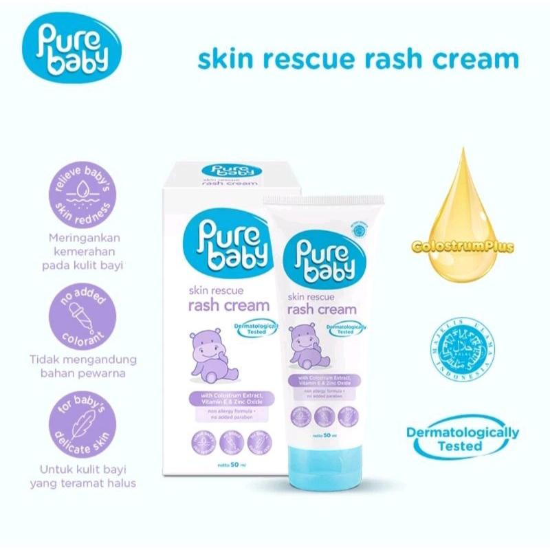 Jual PURE BABY SKIN RESCUE RASH CREAM 50ML | Shopee Indonesia