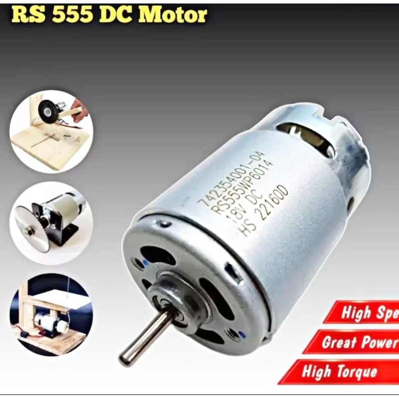 Jual DINAMO DC RS 555 WP/MOTOR LISTRIK dc 12v rs 555 high torque ...