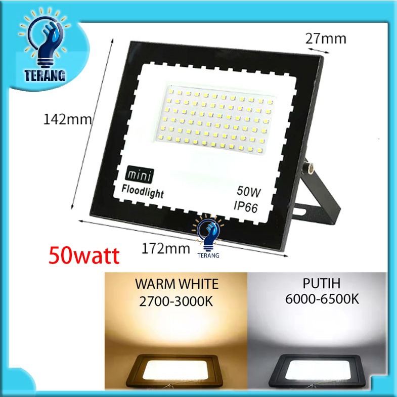 Jual LAMPU SOROT LED 10W 20W 50W IP66 WATERPROOF / LAMPU TAMAN LED FLOOD LIGHT / LAMPU TEMBAK ...