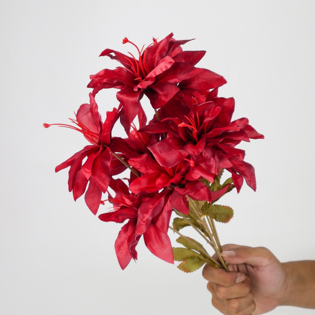 Jual Lily Tangkai Panjang Cabang 3 Bunga Lili Palsu Lily London Heart ...