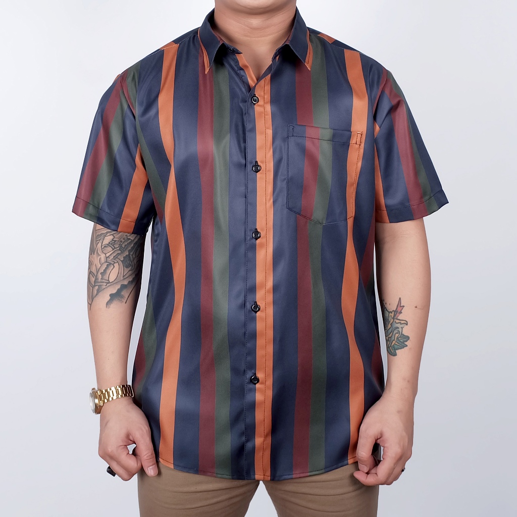 Jual Kemeja Pantai Lengan Pendek Pria Color Block Series - TRIXIE ...