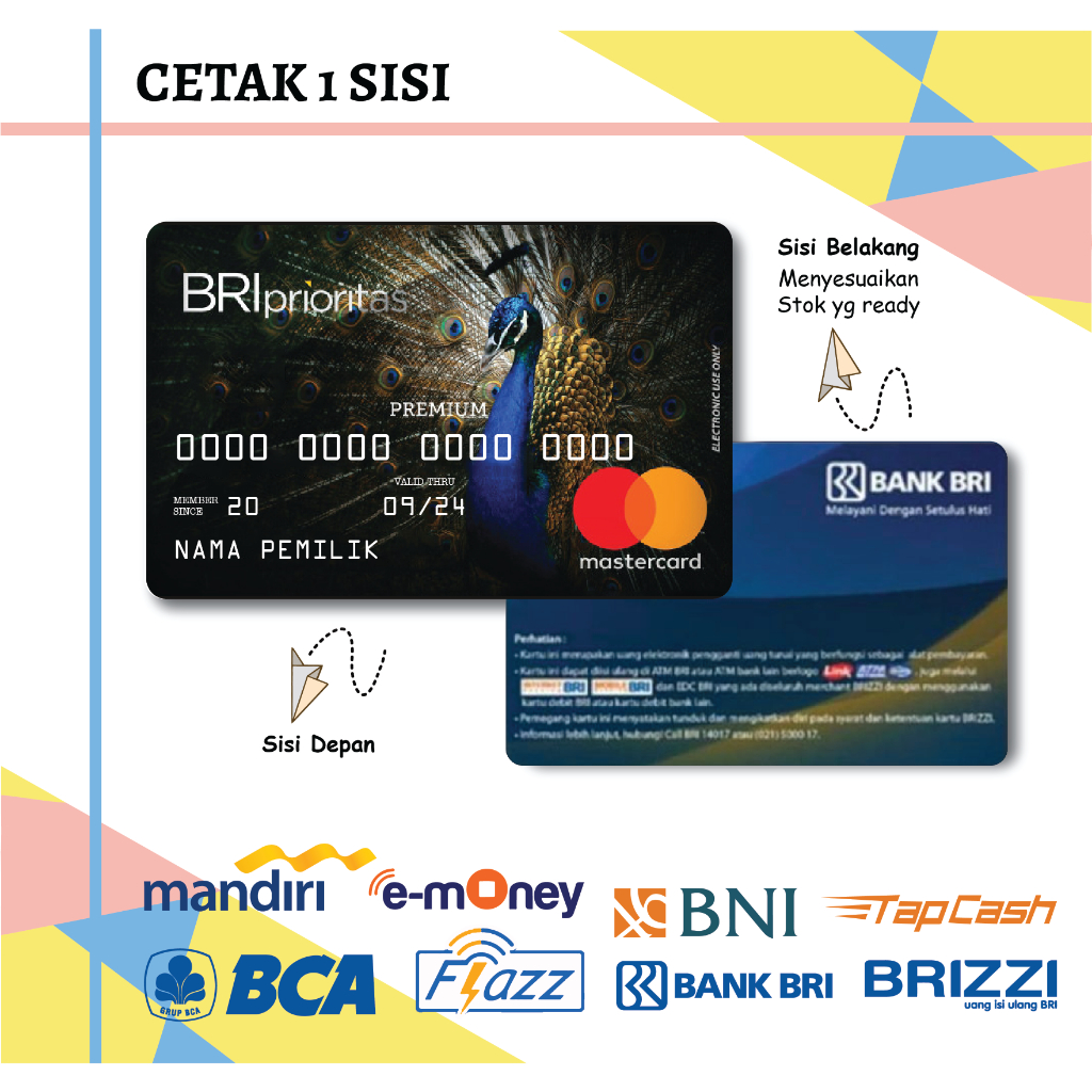 Jual KARTU EMONEY DEBIT CARD BRI PRIORITAS E MONEY MANDIRI FLAZZ BCA ...