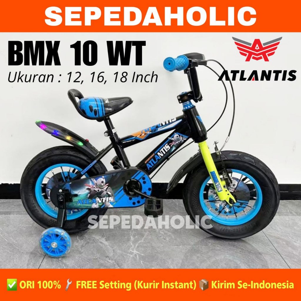 Jual Sepeda Anak Laki BMX ATLANTIS 10 WT Ban Jumbo 3.0 Ukuran 12 16 18 Inch | Shopee Indonesia