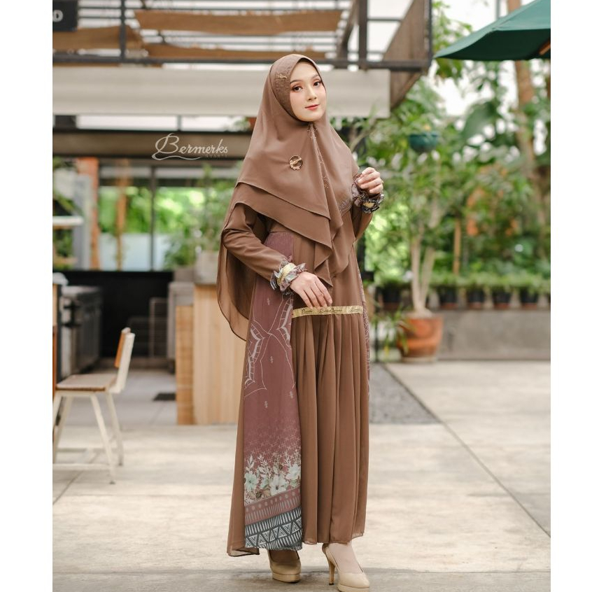 Jual Gamis ceruty babydoll set Khimar Kanaya bermerks Zemima Salma ...