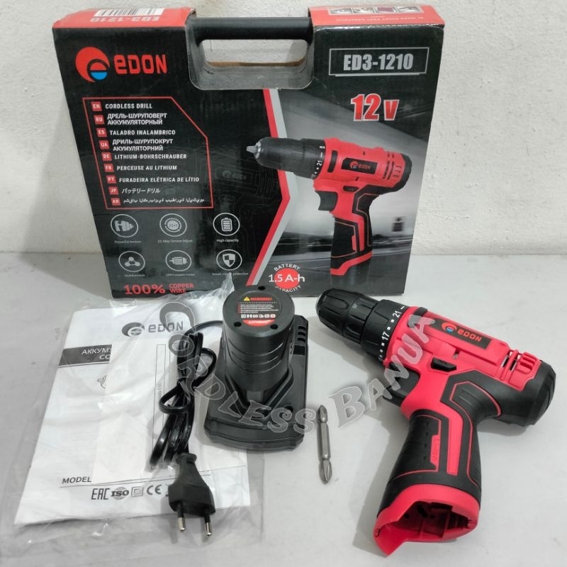 Jual MESIN BOR CORDLESS "EDON" 12V | MESIN BOR TENAGA BATERAI 12 VOLT ...