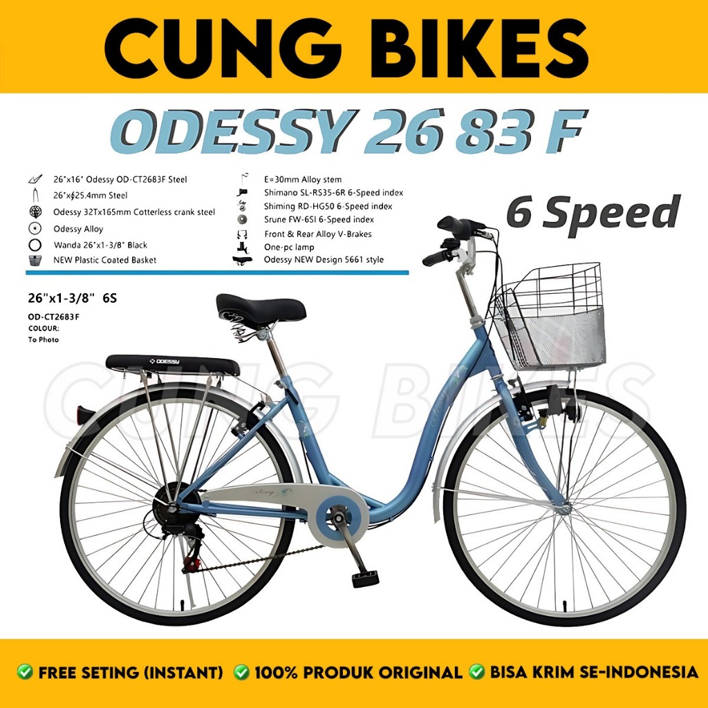 Jual Sepeda MINI ODESSY 26 83 F Ukuran 26 Inch 6 Speed keranjang Besi ...