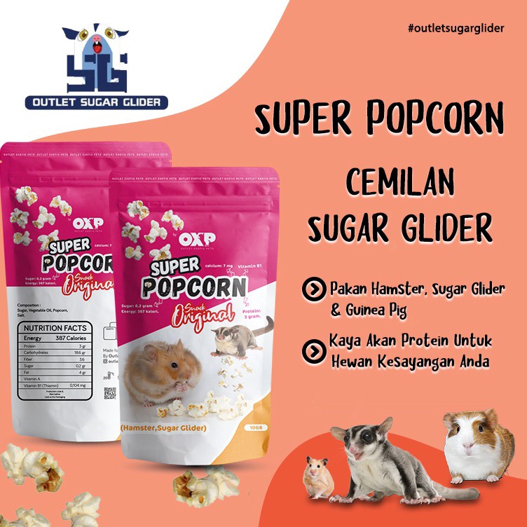 Jual Sale Super Popcorn Cemilan Snack Hewan Sugar Glider, Hamster, Guinea Pig | Shopee Indonesia