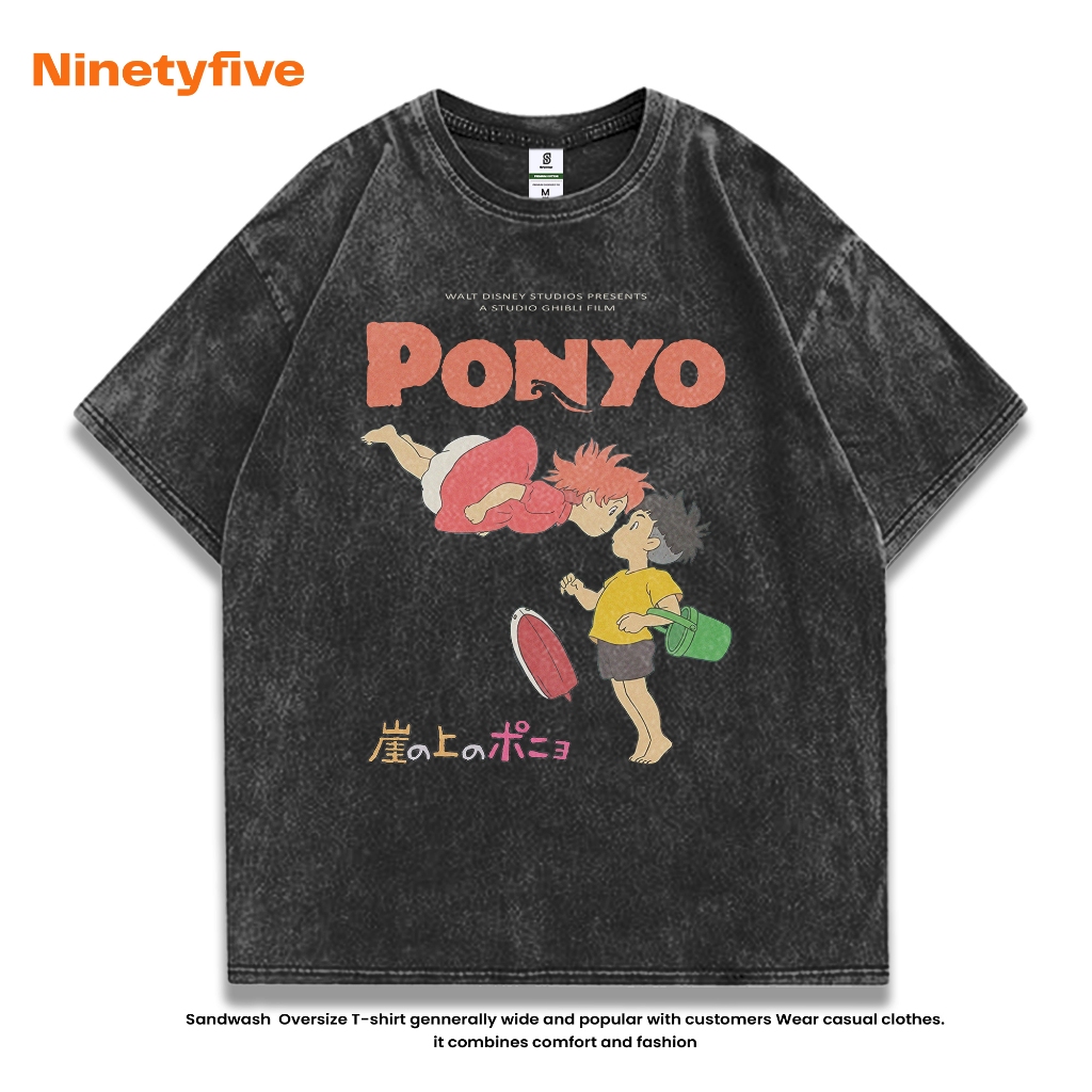 Jual Ponyo Ghibli T-Shirt Shirt Hayao Miyazaki Studio Style Oversize ...