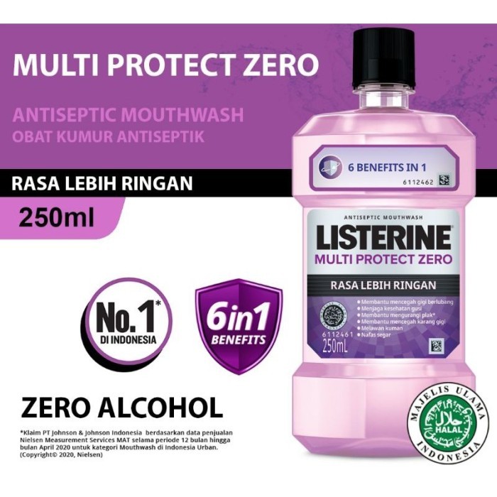 Jual LISTERINE Multi Protect Zero / Obat Kumur Antiseptik 250 ml ...
