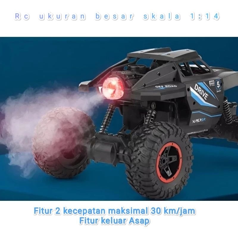 Jual Mainan remote control anti air keluar asap 4 x 4 skala 1:14 rc ...