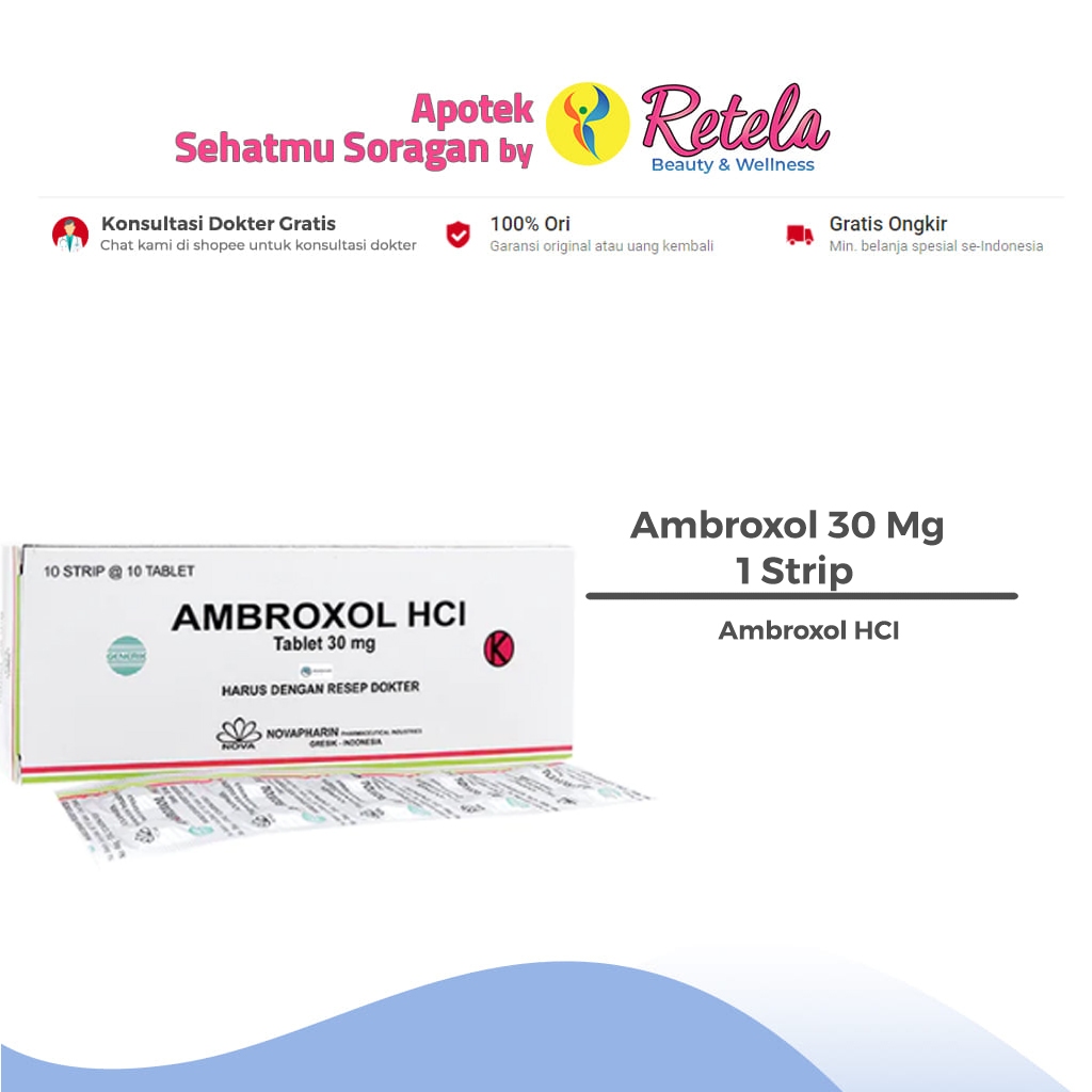 Jual AMBROXOL 30MG 1 STRIP 10 TABLET (Berno) | Shopee Indonesia