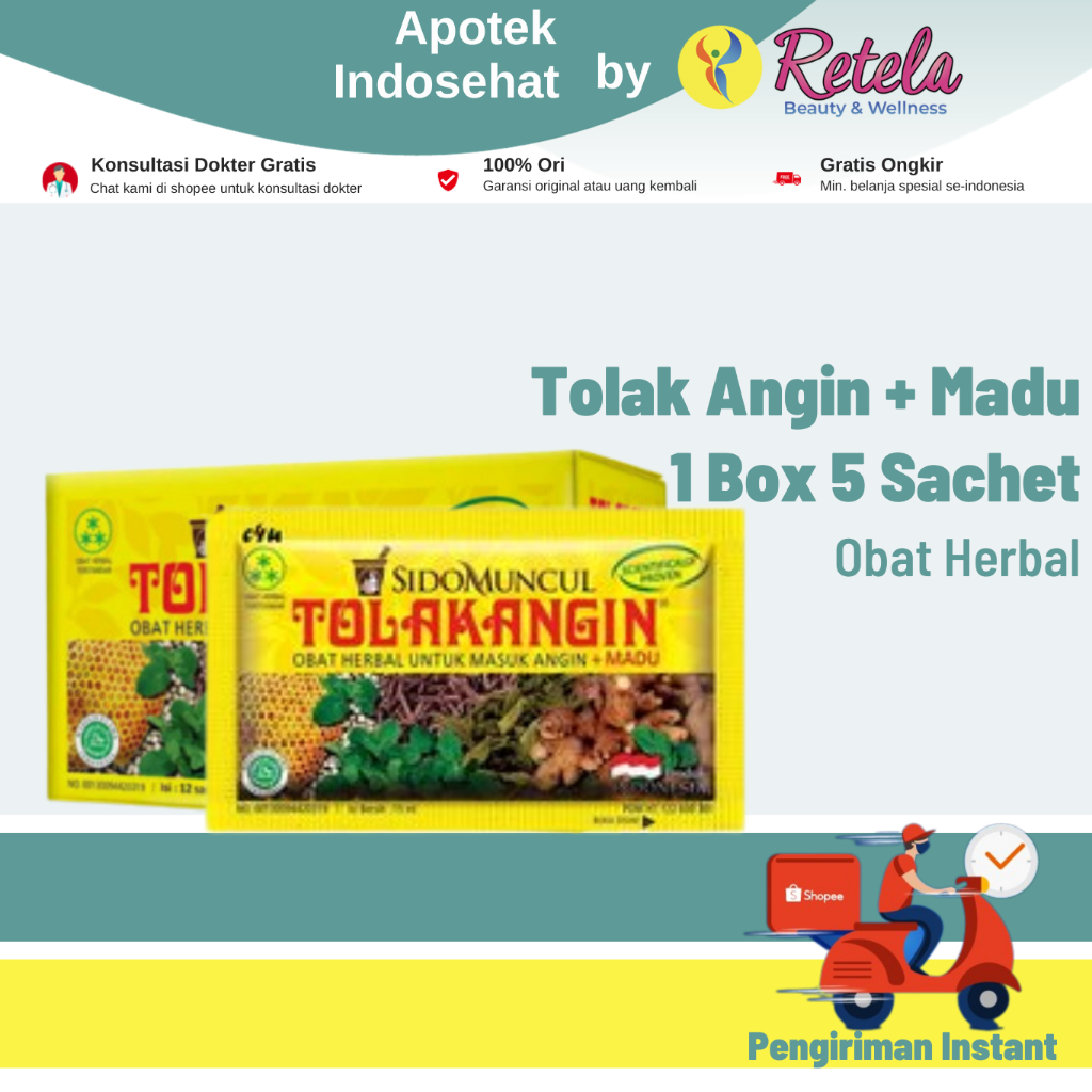 Jual TOLAK ANGIN + MADU 15ML 1 BOX 5 SACHET | Shopee Indonesia