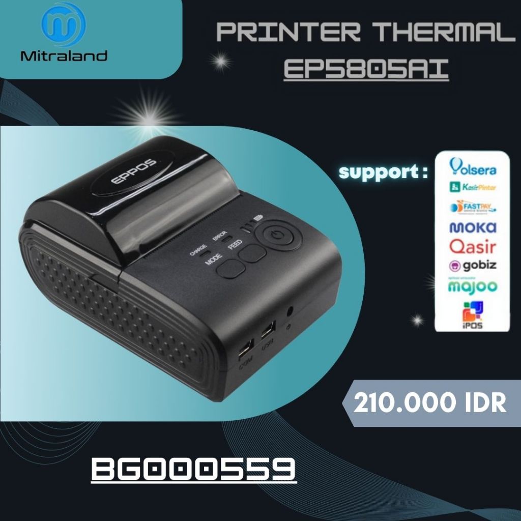 Jual Mini Printer Bluetooth EPPOS EP5805AI struk dan resi | Shopee ...